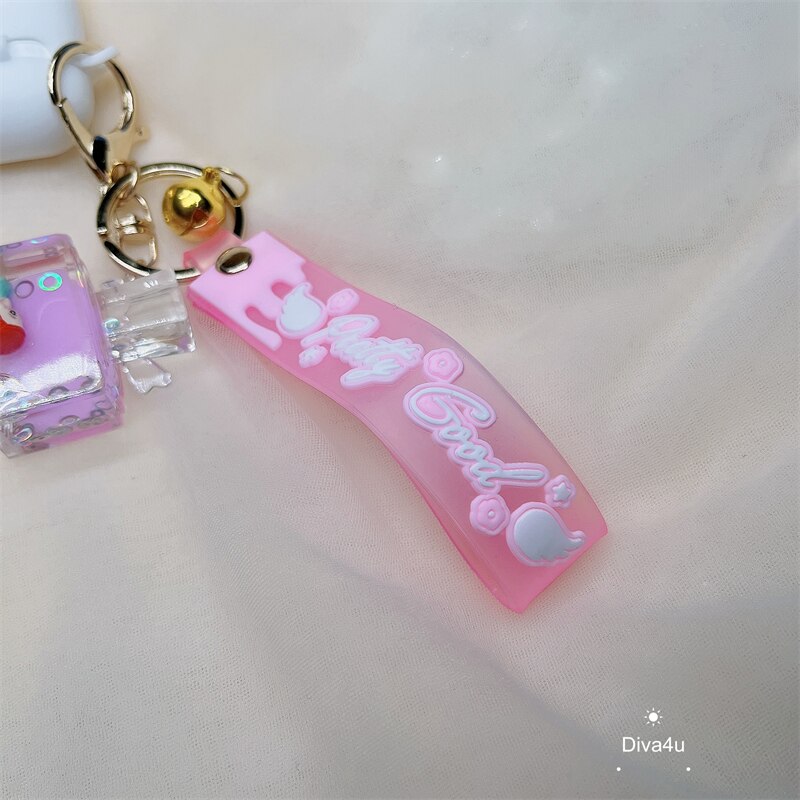 Breloc, Diva4u, Acril, Model sticla parfum, Roz - eMAG.ro