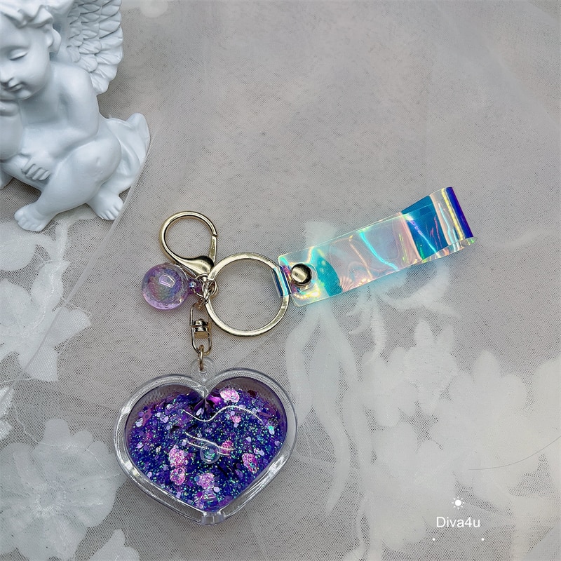 Breloc, Diva4u, Acril, Model inima, Mov - eMAG.ro