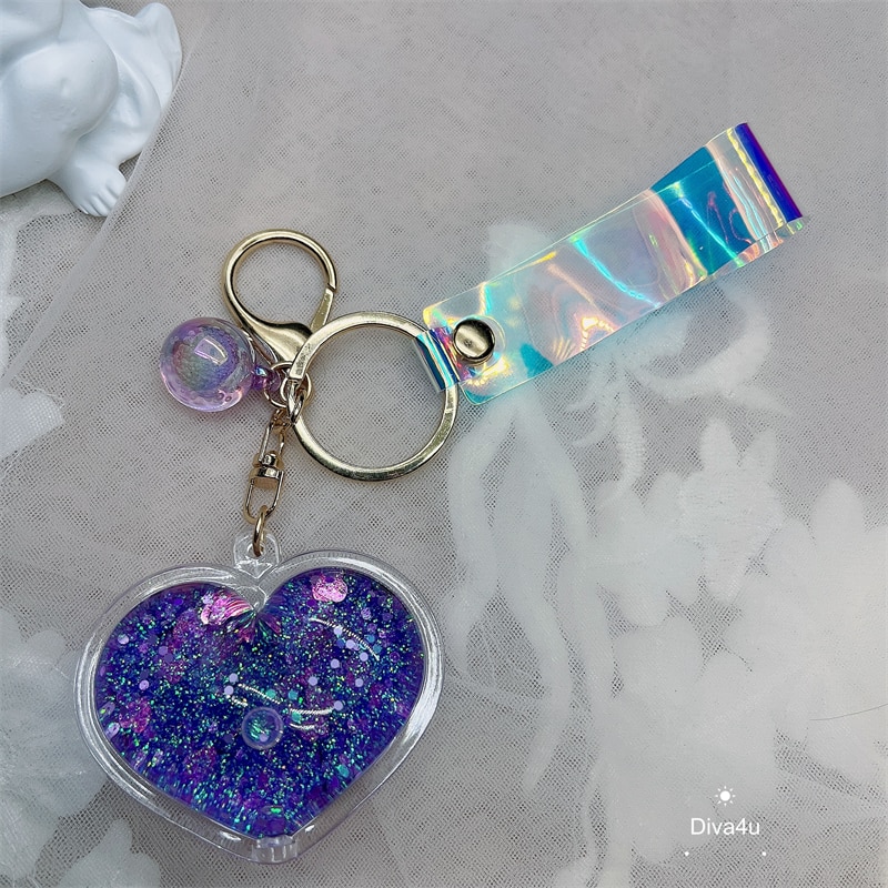 Breloc, Diva4u, Acril, Model inima, Mov - eMAG.ro