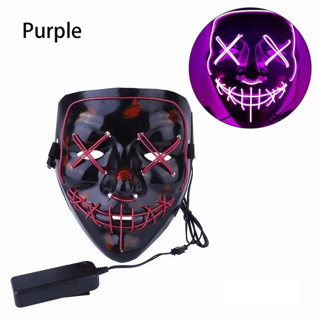 Masca Purge horror, Iluminare LED, Violet - eMAG.ro