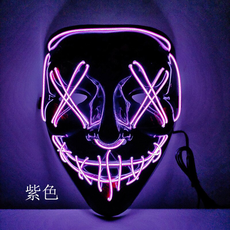 Masca Purge horror, Iluminare LED, Violet - eMAG.ro