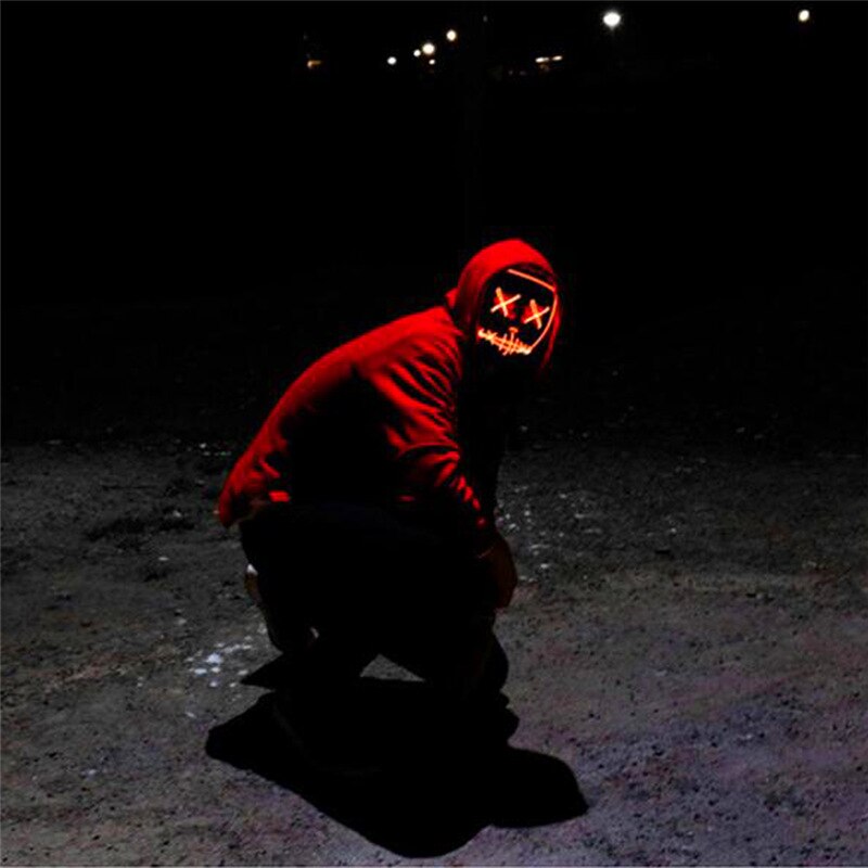 Masca Purge horror, Iluminare LED, Rosu - eMAG.ro