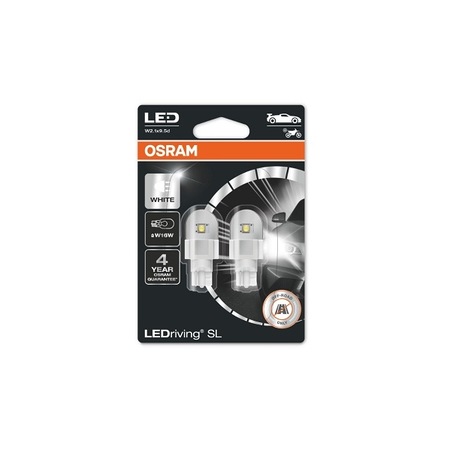 Set 2 becuri auxiliare cu LED 12 V, W16W, White 6000K, blister, Osram ...