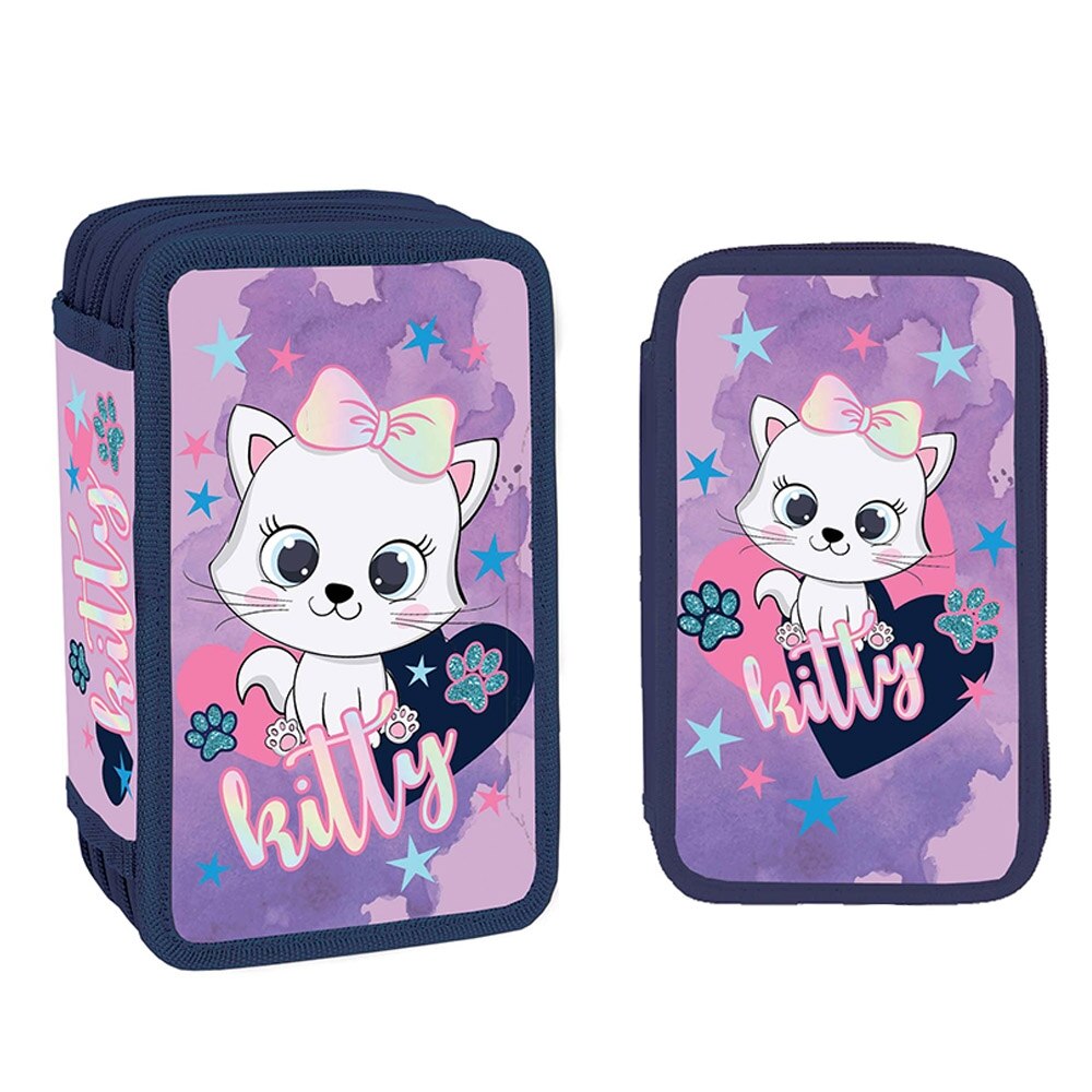 Penar echipat pentru scoala, 3 fermoare, 39 piese, Kitty - eMAG.ro