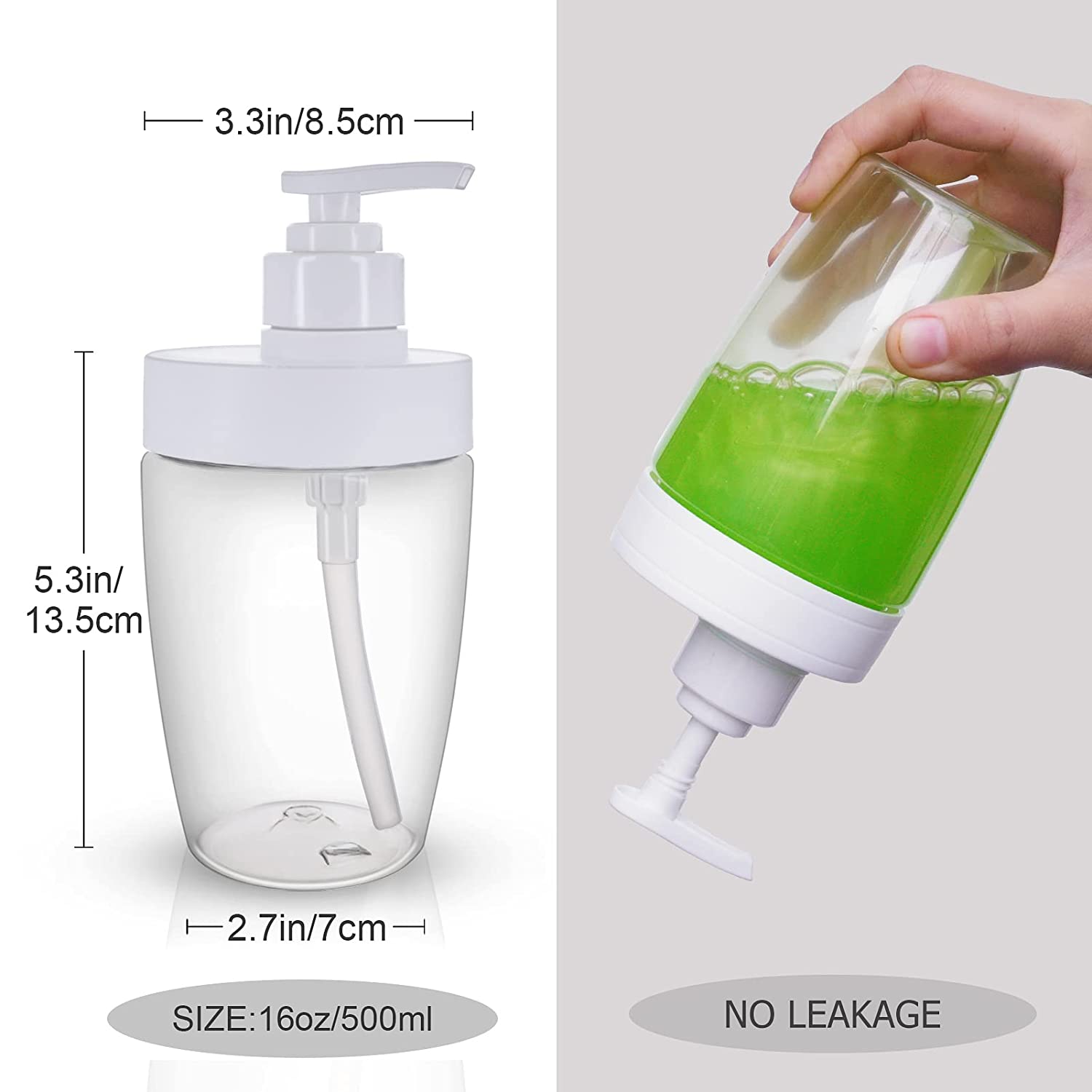 Комплект от 2 пластмасови бутилки Ronyes С помпа За многократно пълнене 500 Ml Emag Bg