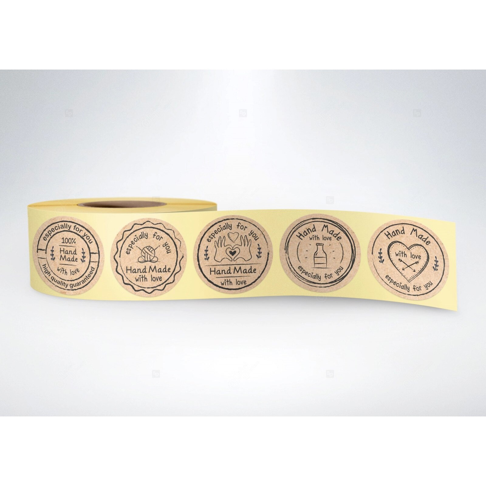 Set 4 role etichete autocolante personalizate, buline "Hand made ...