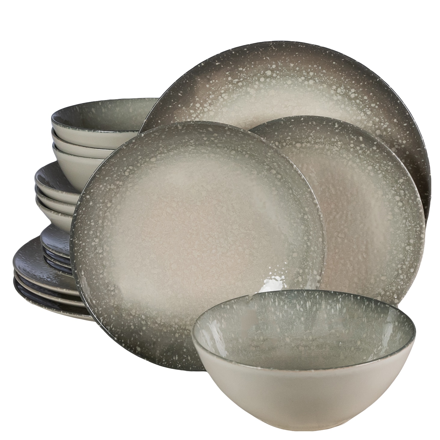 Set Complet Serviciu De Masa, Stone, 16 piese, Cesiro, Alb Ivoire cu ...