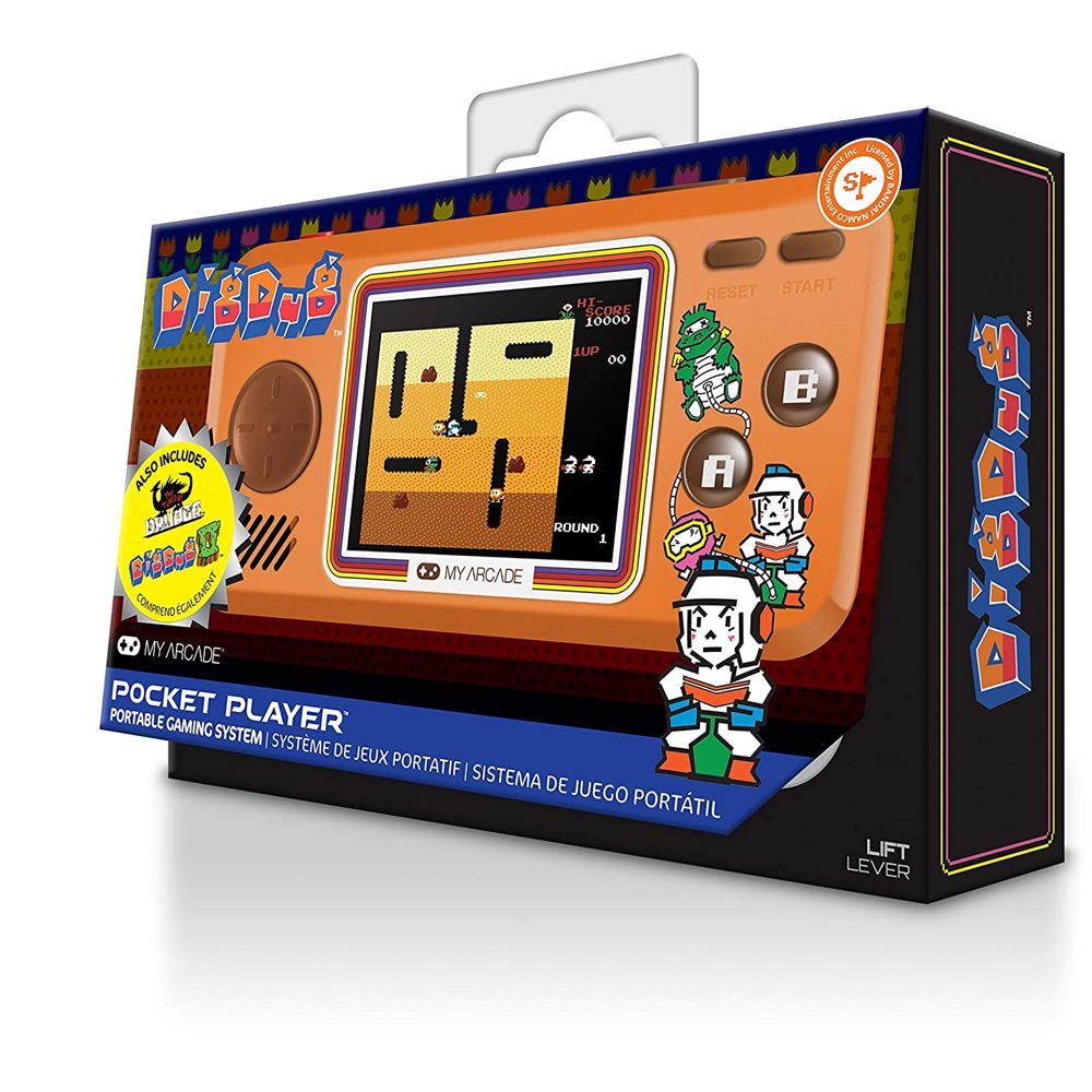 Ретро преносима конзола за игри MyArcade, Dig Dug Pocket Player, 3 игри ...