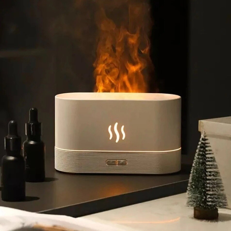 Ароматерапевтичен дифузер и ултразвуков овлажнител Tiessa с пламъчен ...