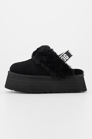 UGG, Saboti slingback flatform din piele intoarsa Funkette, Negru, 6 ...