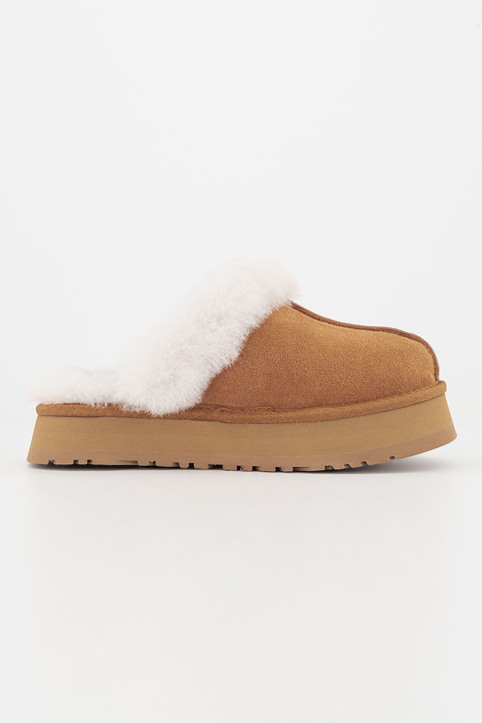 UGG, Papuci de casa din piele intoarsa cu captuseala din lana Disquette ...