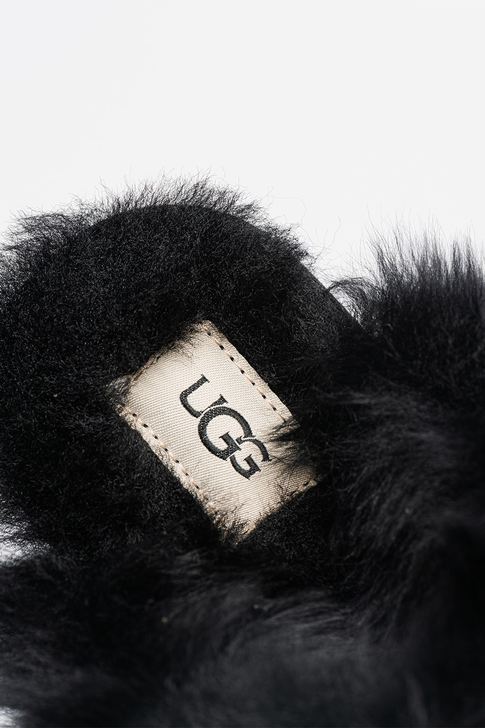 UGG, Papuci de casa din piele de oaie Scuff Sis, Negru, 10 - eMAG.ro