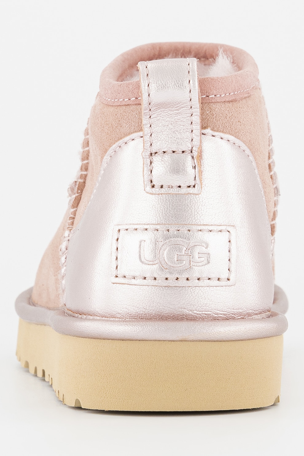 UGG, Ghete slip-on din piele intoarsa Classic Ultra Mini, Roz prafuit ...
