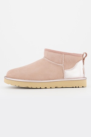 UGG, Ghete slip-on din piele intoarsa Classic Ultra Mini, Roz prafuit ...