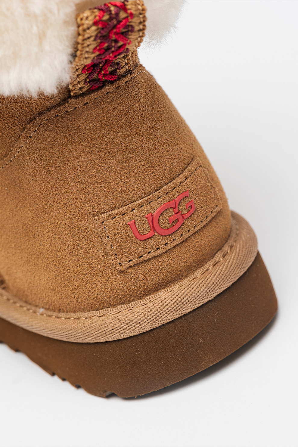 UGG, Ghete de piele intoarsa Classic Mini Alpine, Camel, 7 - eMAG.ro