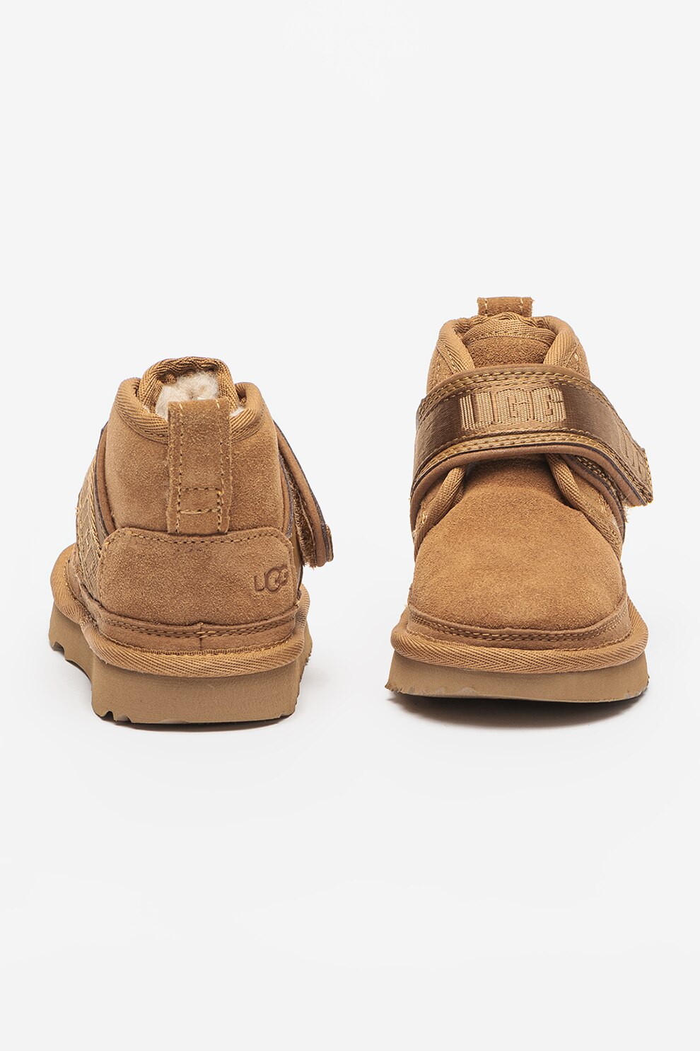 UGG, Ghete cu bareta logo Neumel, Maro deschis, 30 EU - eMAG.ro