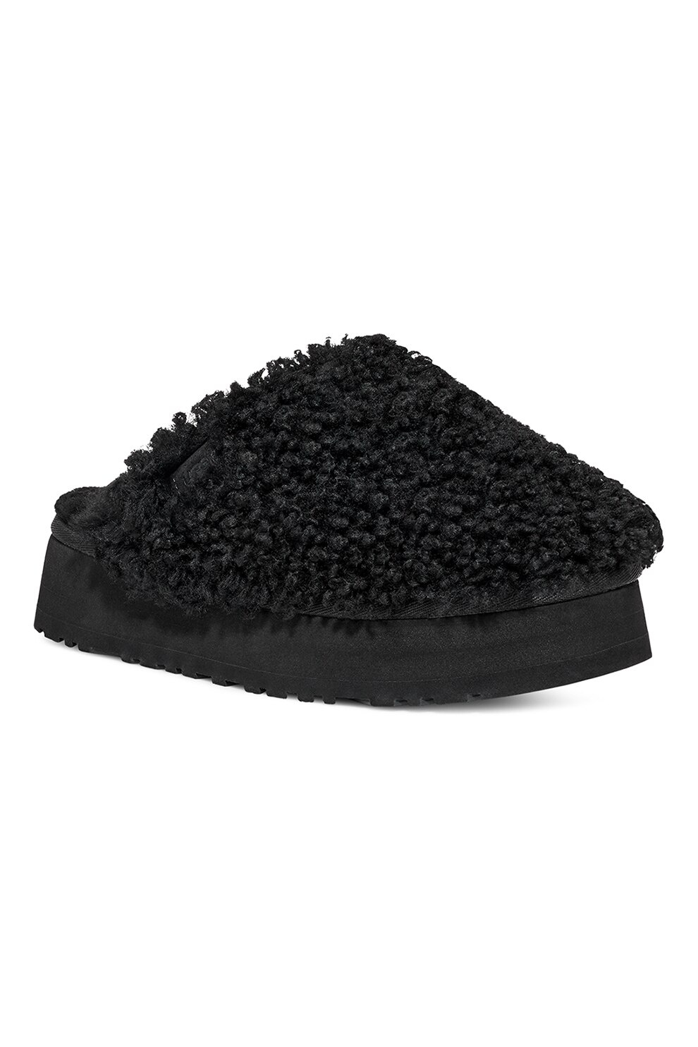 UGG, Papuci de casa din piele de oaie cu platforma Curly, Negru, 8 ...