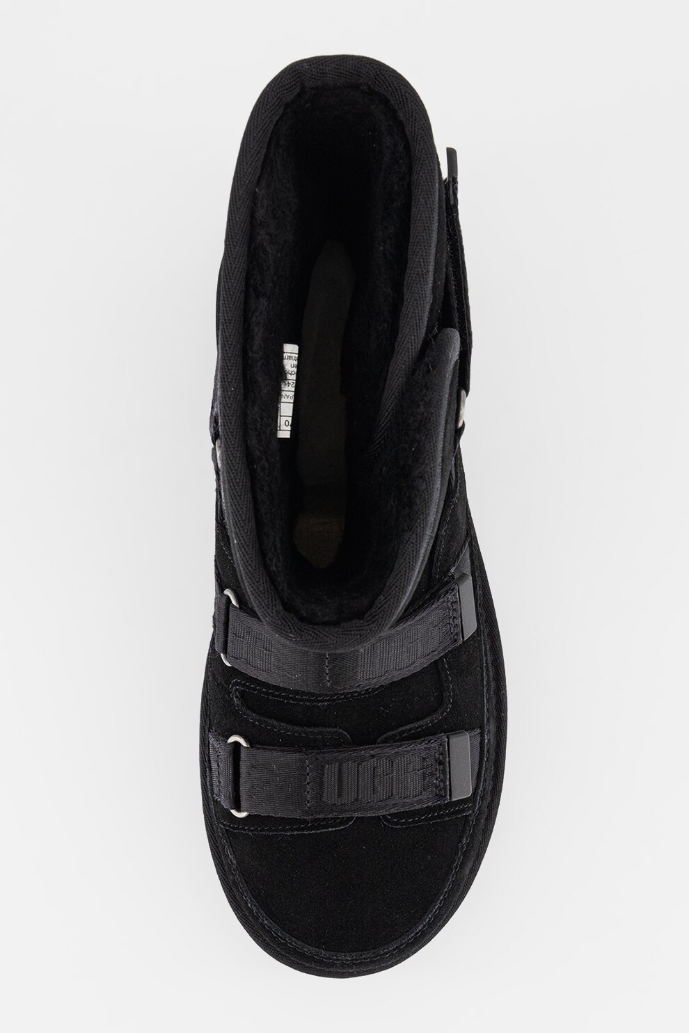 UGG, Ghete slip-on din piele intoarsa cu barete logo cu inchidere ...