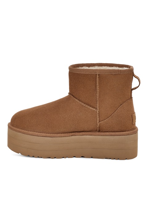 UGG, Ghete flatform rezistente la apa din piele intoarsa Classic Mini ...