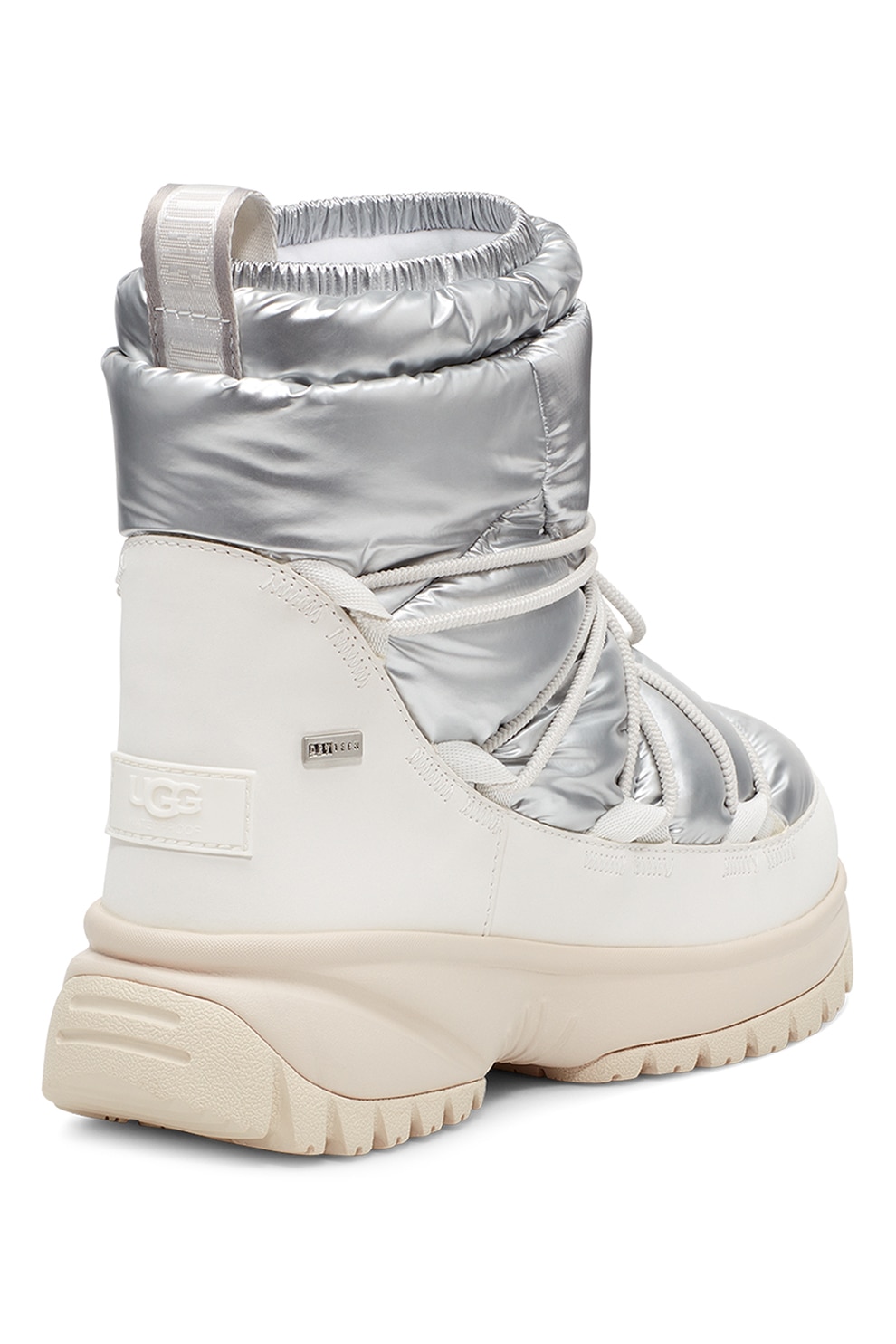 UGG, Апрески с метализиран ефект, Мръснобял, Сребрист, 6 - eMAG.bg