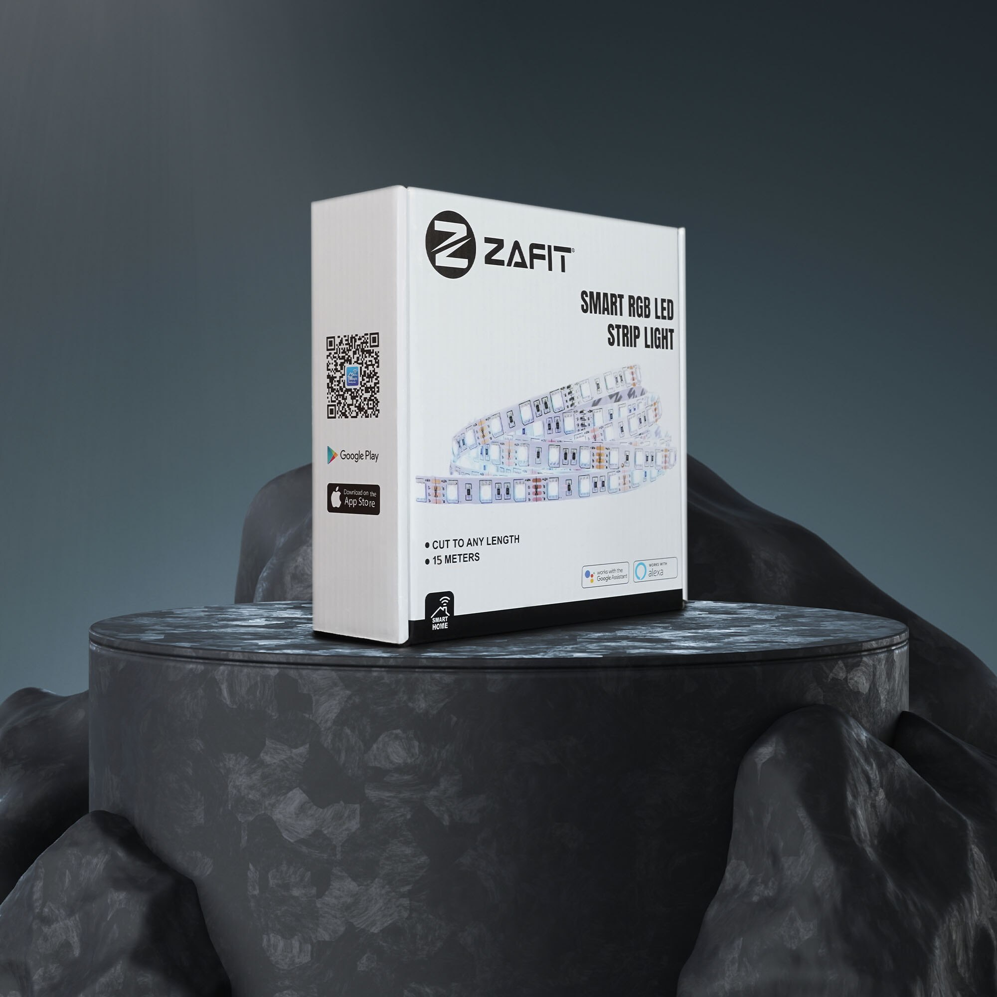 Banda LED RGB ZAFIT™ 15 metri, Exterior/Interior IP65, 60 leduri/m 5050 RGB, adeziva, Wi-Fi ...