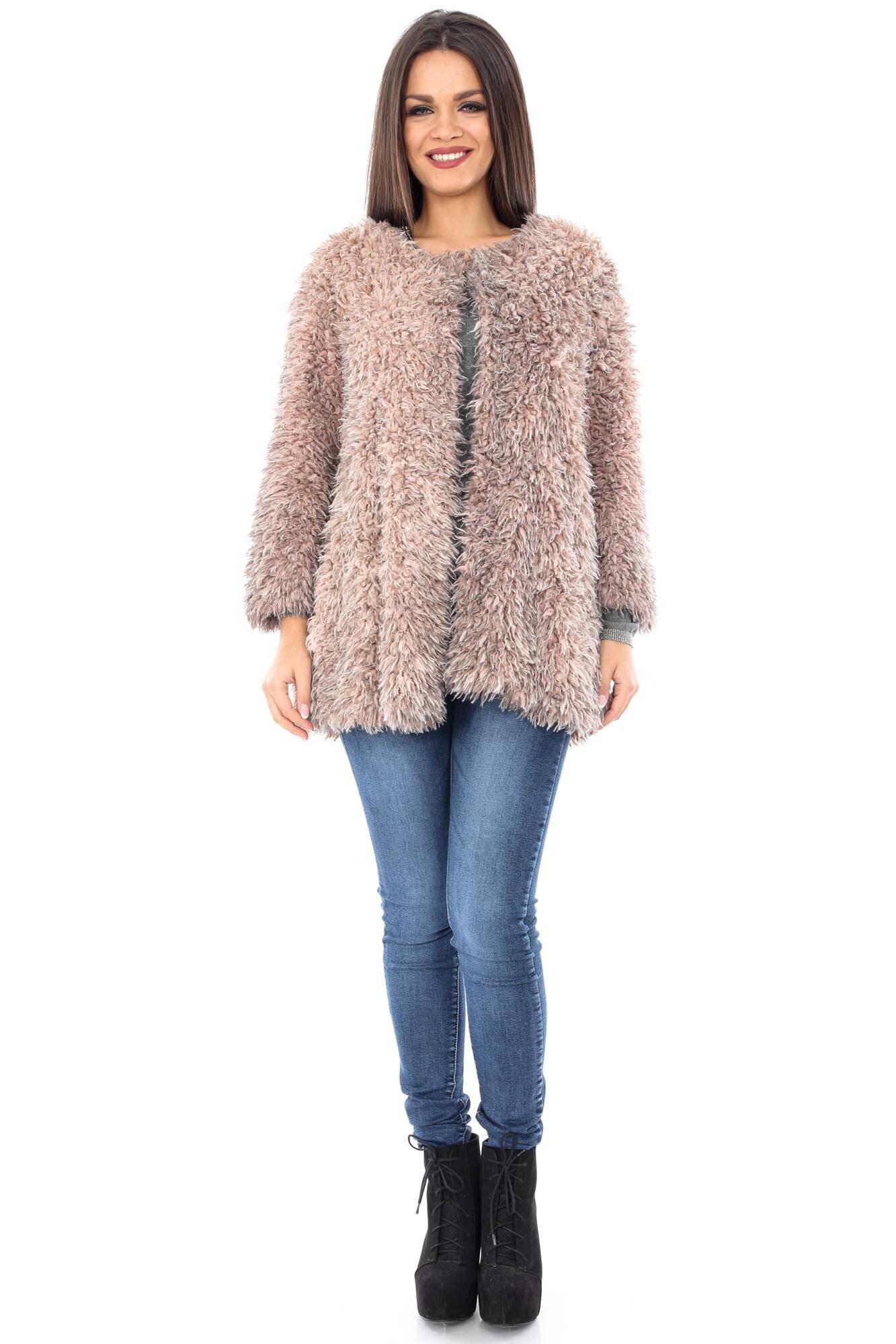 Cardigan roz, ROH, pufos, M - eMAG.ro