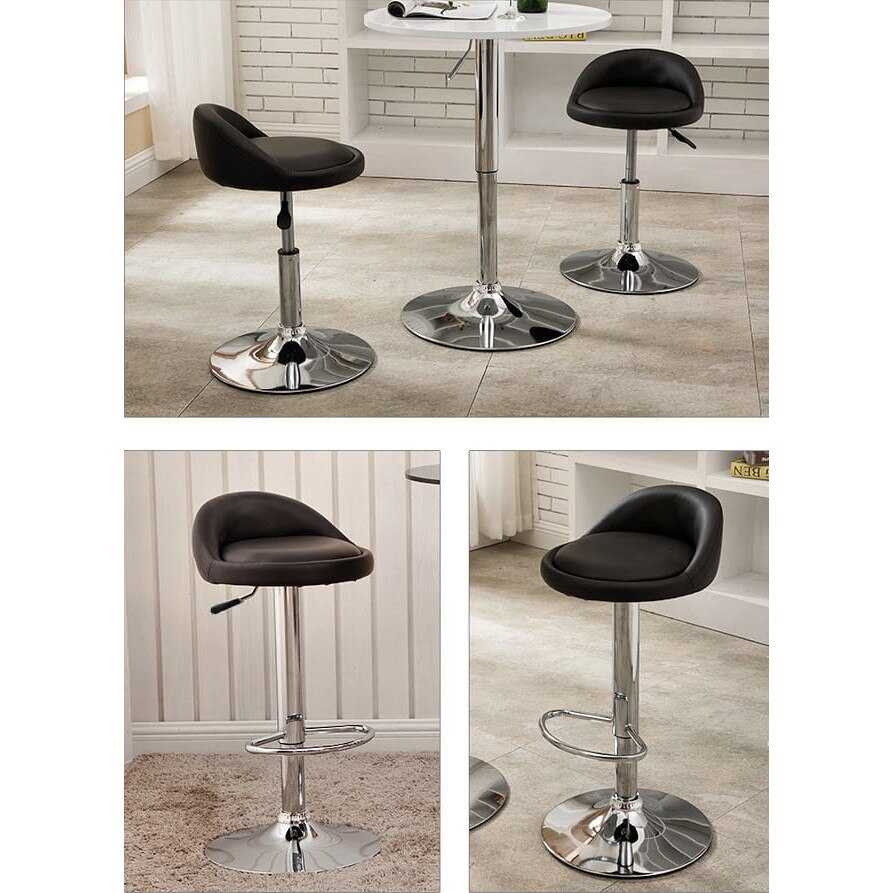 Scaun de bar rotativ, Zenga Edit, Negru - eMAG.ro