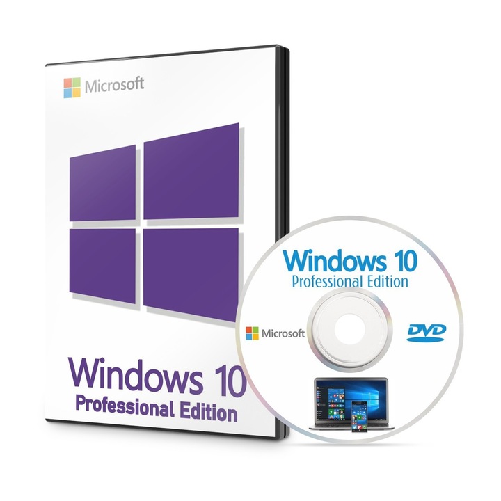 Microsoft Windows 10 Pro DVD, 32/64 bit, All Languages - eMAG.ro