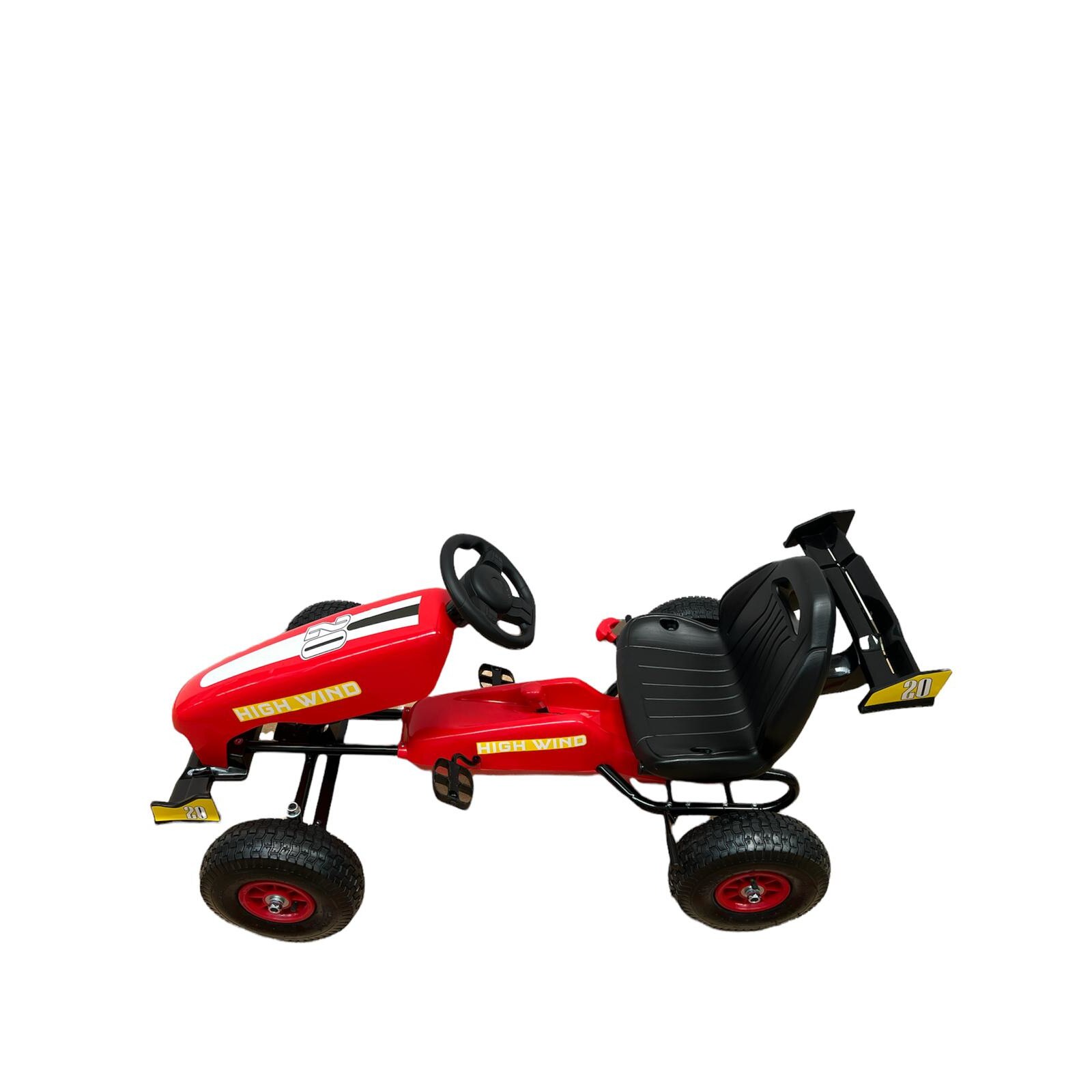 Kart mare cu pedale pentru copii cu roti gonflabile, rosu - eMAG.ro