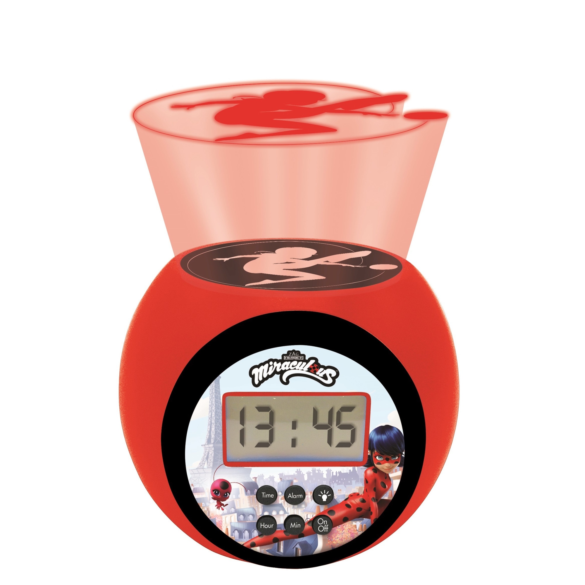 Ceas proiector Miraculous, Lexibook, Functie temporizator, Rosu - eMAG.ro