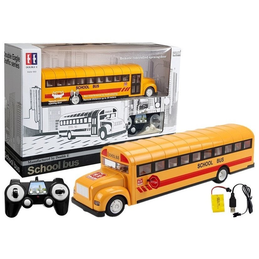 Autobuz scolar cu telecomanda, Plastic, 6 ani+, Galben - eMAG.ro