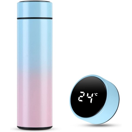 Termos digital, WALALLA, Inox, 500 ml, Ecran tactil, Afisaj temperatura ...