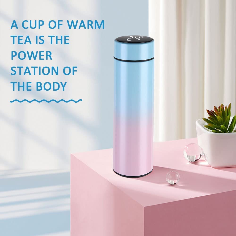 Termos digital, WALALLA, Inox, 500 ml, Ecran tactil, Afisaj temperatura ...