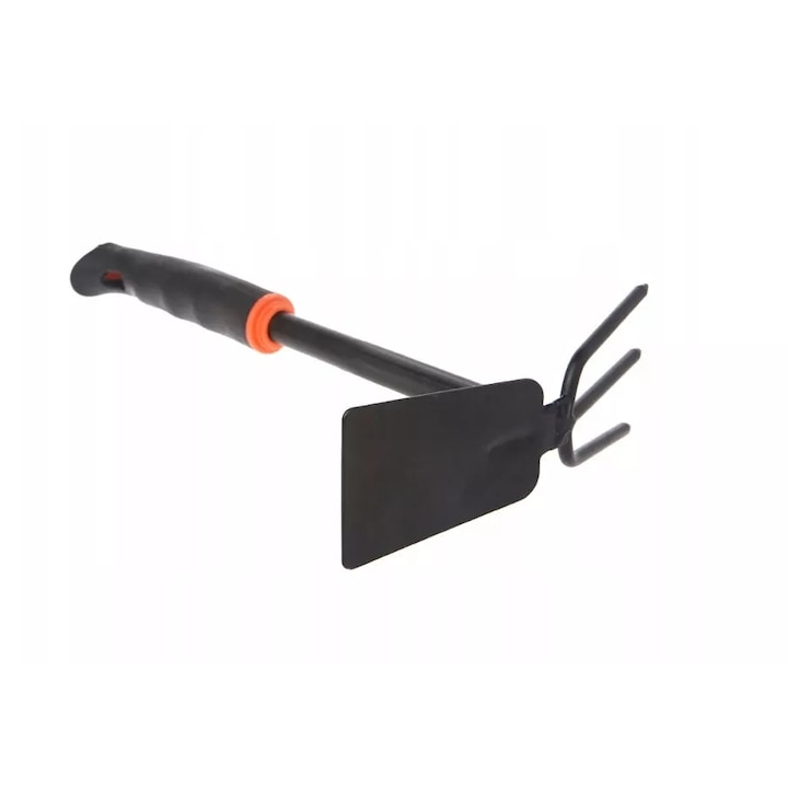 Sapa dubla pentru gradina cu maner negru si lama neagra, 28 cm, metal ...