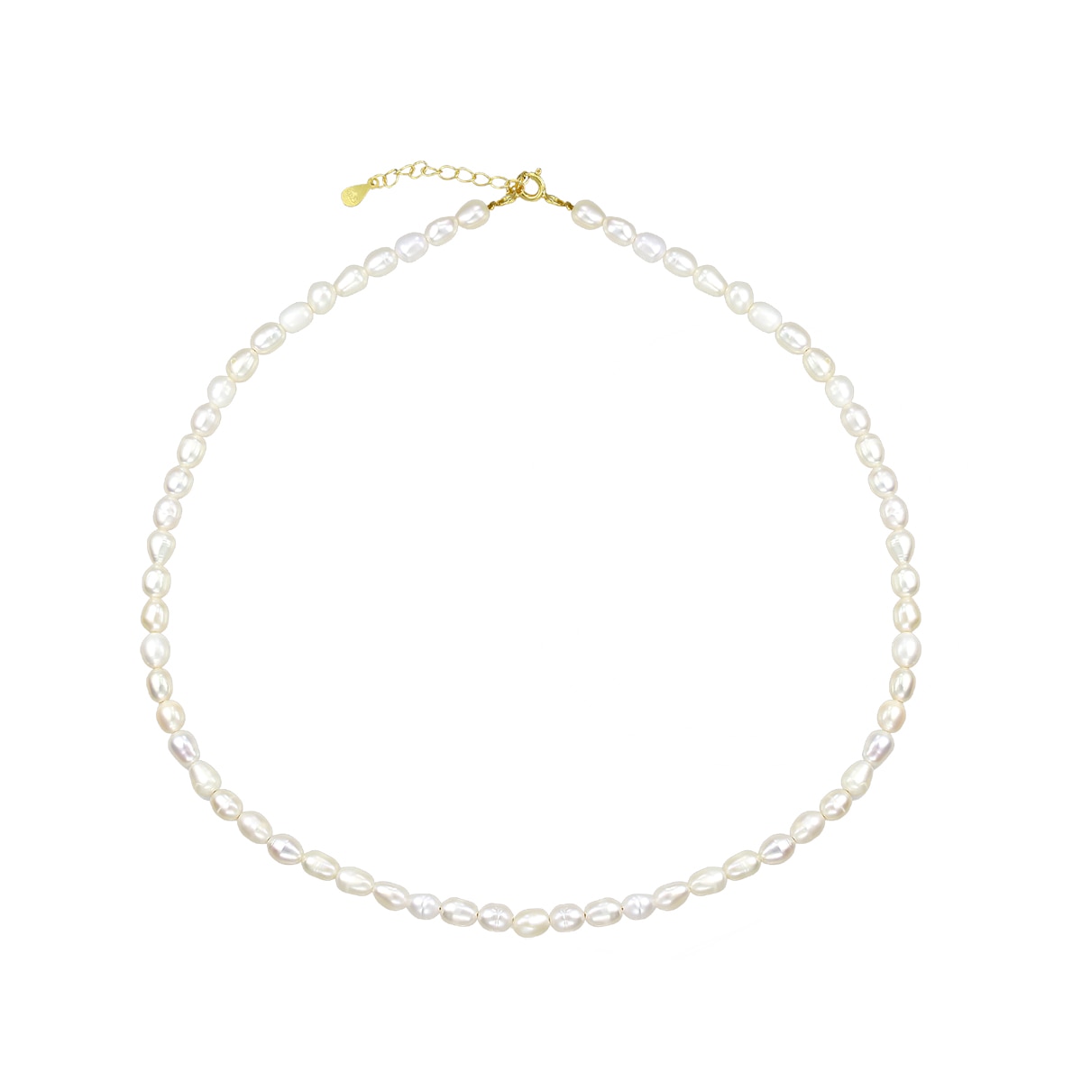 Colier cu perle naturale de cultura 6 mm, placat cu aur galben de 18k ...