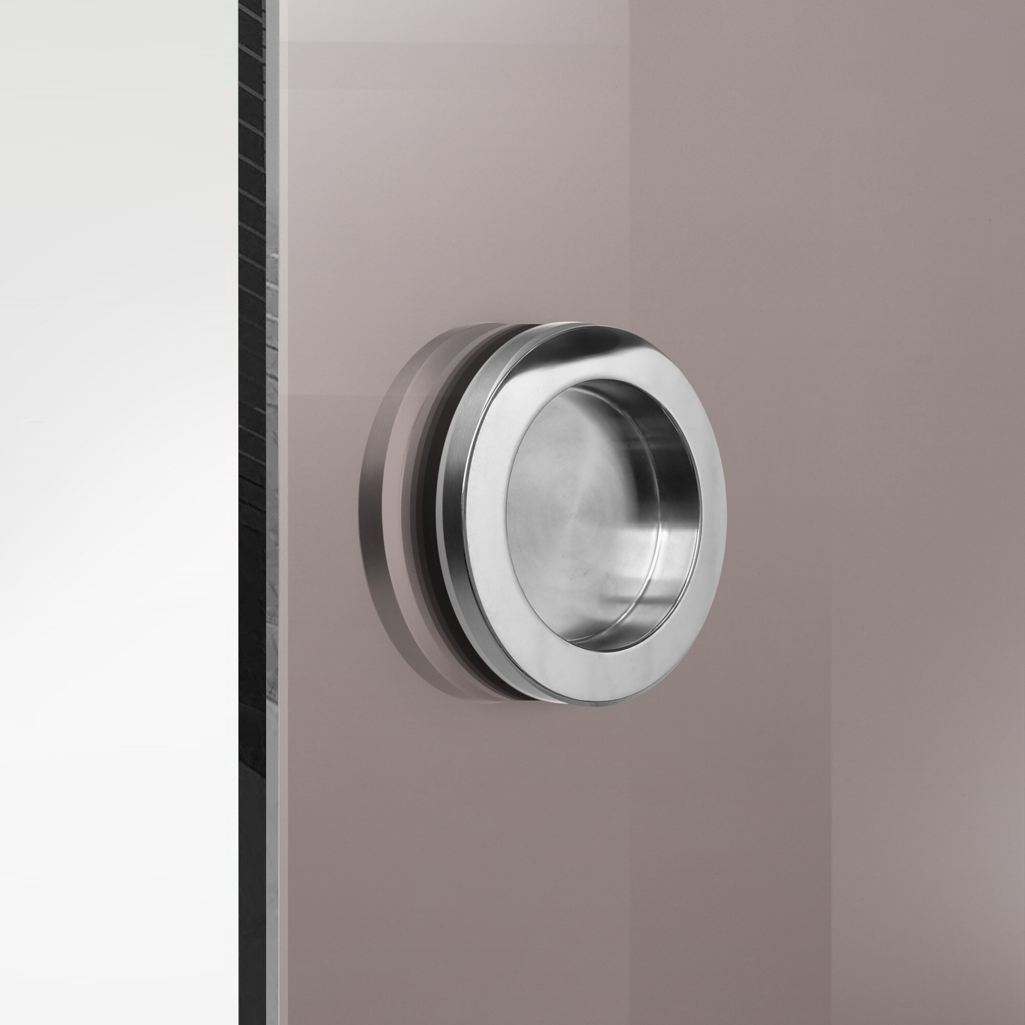 Usa culisanta Boss ® Duo model Tree negru, 60+60x215 cm, sticla bronz ...