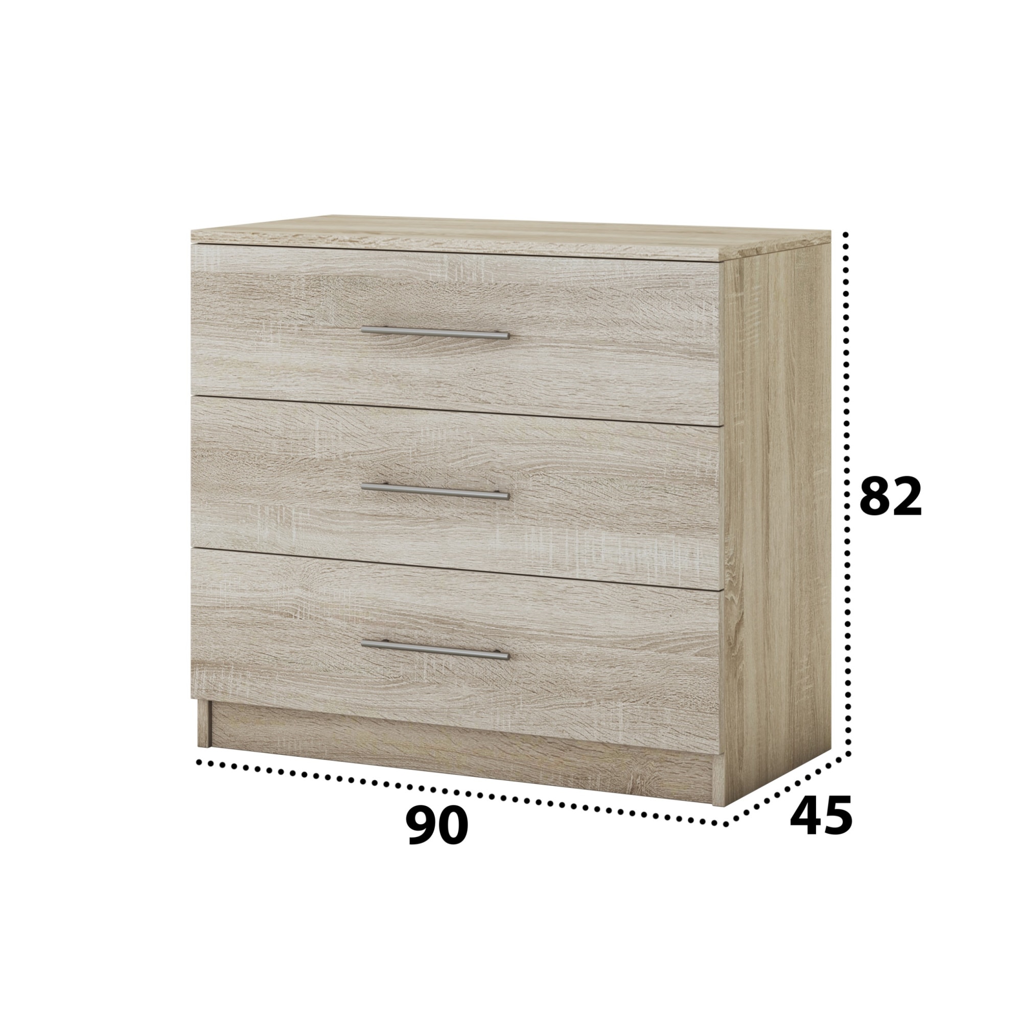 Dormitor Solano, Sonoma, Dulap 183 cm, Pat cu tablie tapitata camel 140 ...