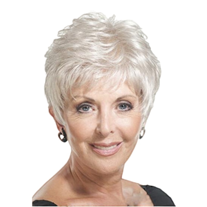 Peruca dama, Sintetic, Rezistenta termica, Alb - eMAG.ro