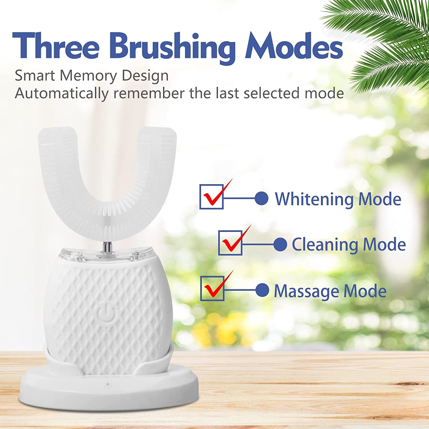 Periuta de dinti electrica adulti, Silicon, Forma U, IPX7, Alb - eMAG.ro