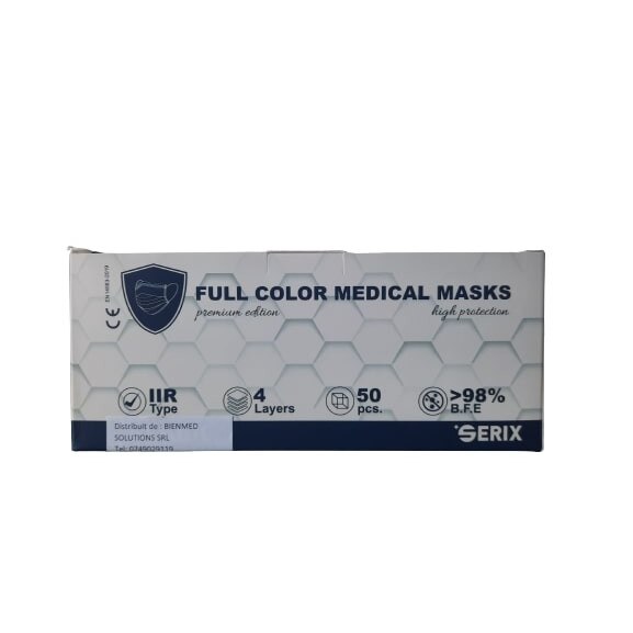 Serix Premium orvosi maszk, 4 rétegű, szivárvány, 50db - eMAG.hu