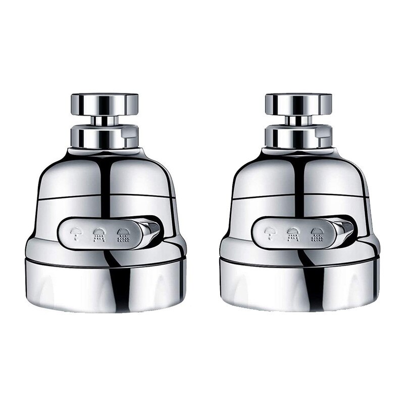 Set 2 baterii chiuveta detasabile, ABS, Rotire 360°, Argintiu - eMAG.ro