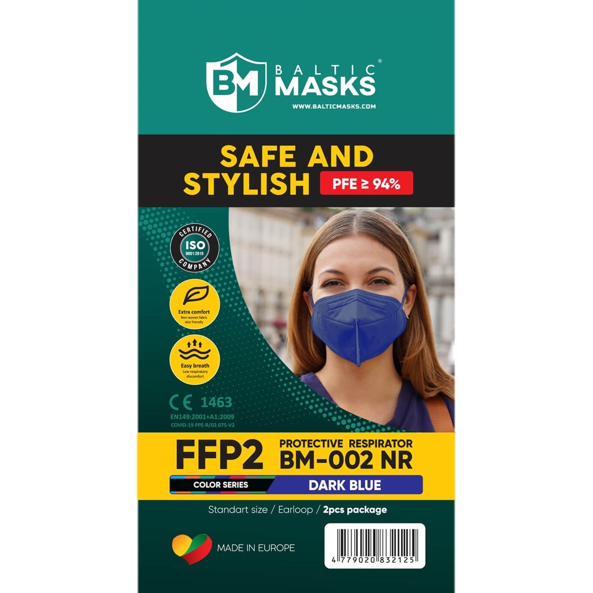 Set 10 masti de protectie respiratorie, FFP2, BM BALTIC MASKS, BM-002 ...