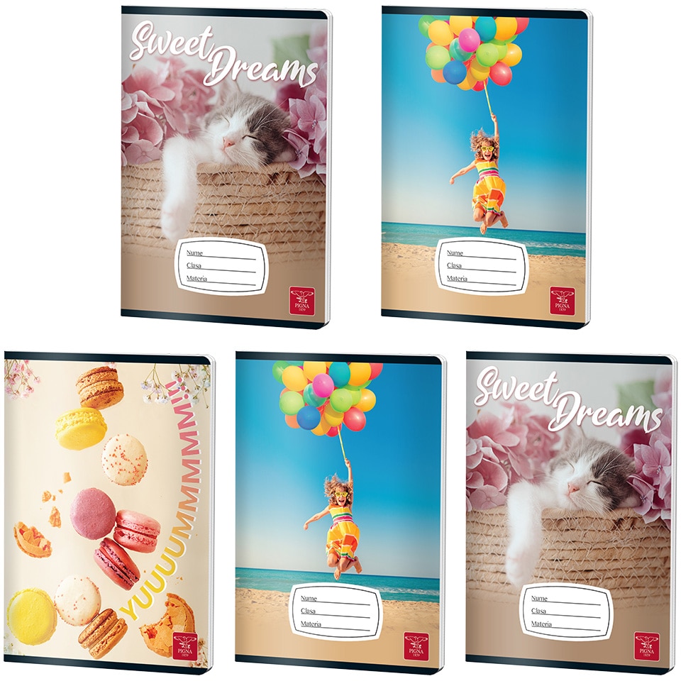 Set 5 Caiete CLASIC A5 48file, dictando, multicolor - eMAG.ro