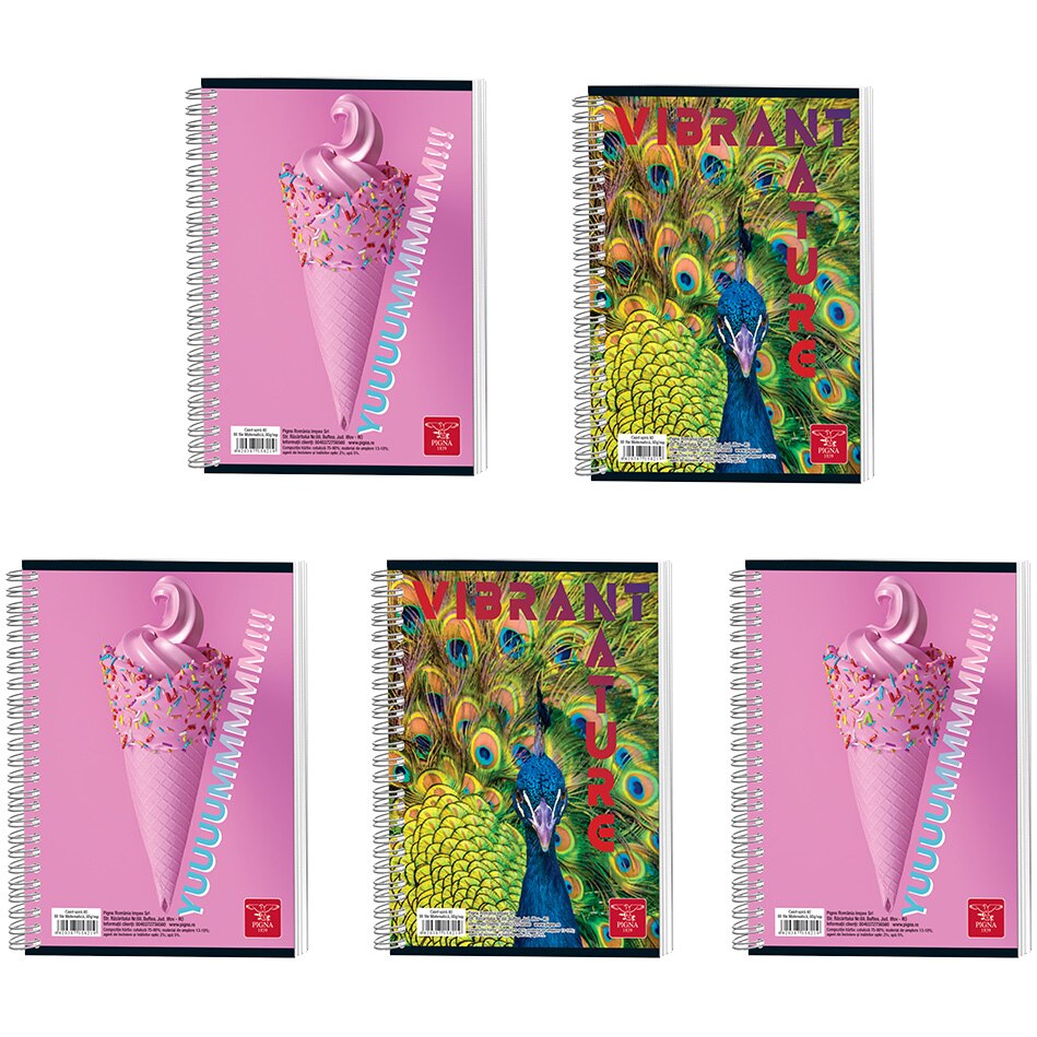 Set 5 Caiete Spira CLASIC A5 80file, matematica, multicolor - eMAG.ro