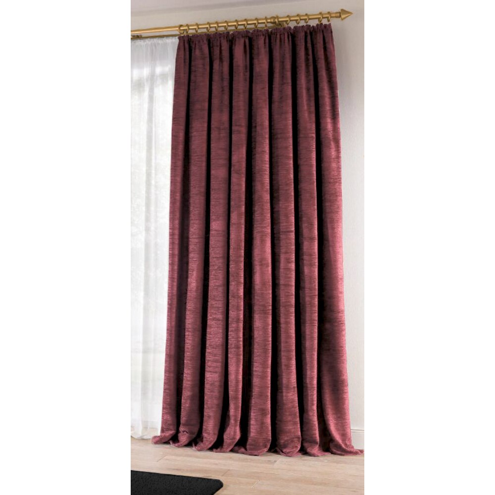 Draperie eleganta, 225 x 132 cm, Prindere cu inele, Poliester, Visiniu ...