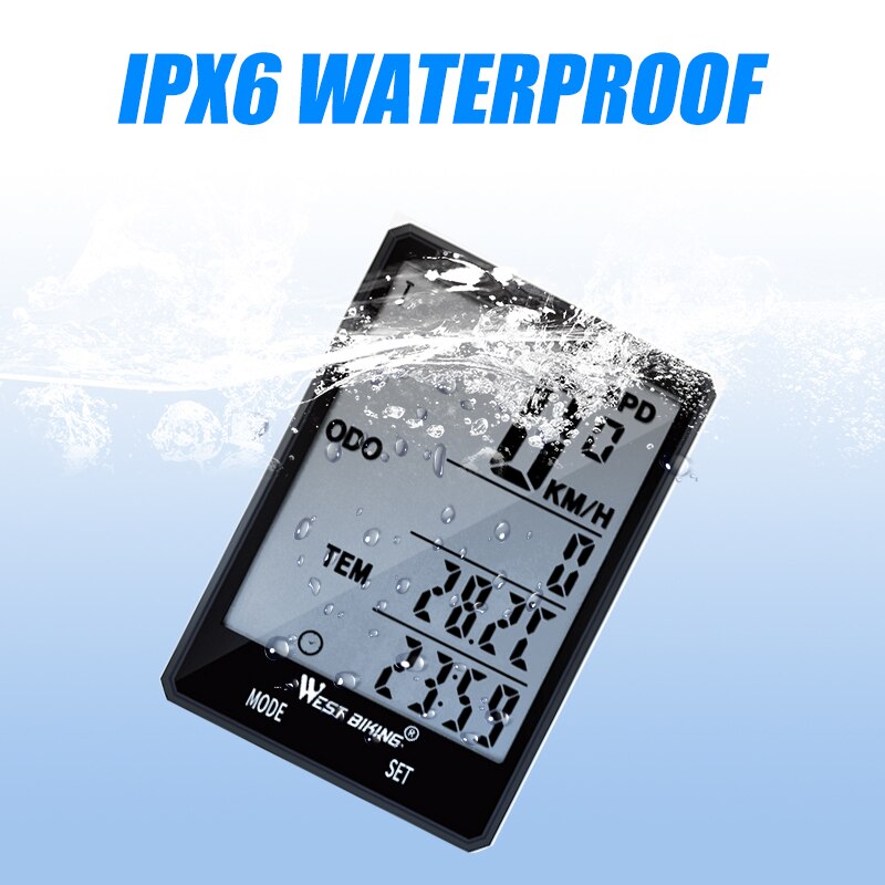 Ciclocomputer wireless, NUODWELL, Vitezometru, Afisaj LCD, IPX6 ...