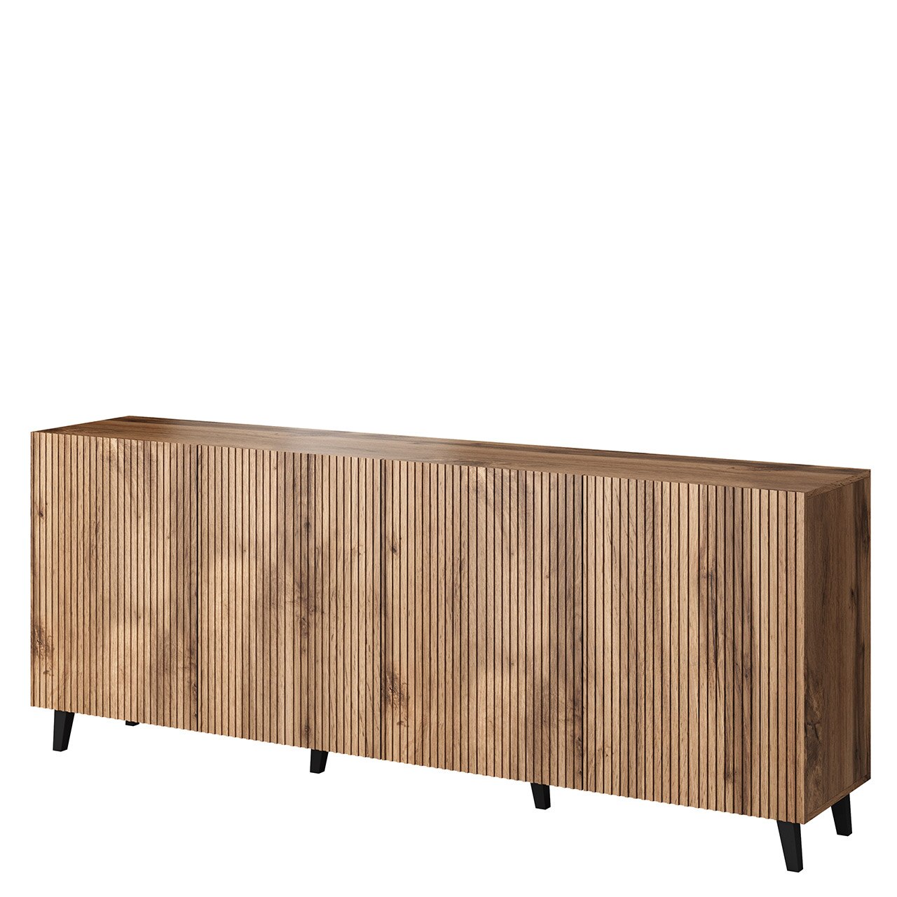 Comoda 200 Tilderi, MIRJAN 24, 201x82x40 cm, Stejar wotan/ negru - eMAG.ro
