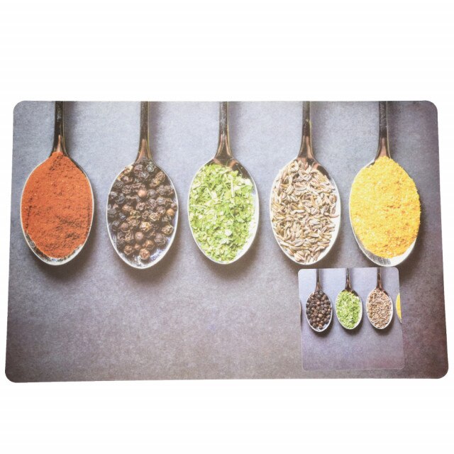 Set suport pahar si farfurie pentru servirea mesei, model Pufo Spices ...