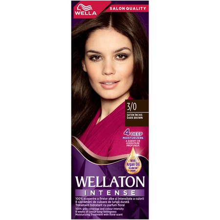 Vopsea de par permanenta Wellaton 3/0 Saten inchis, 110ml - eMAG.ro