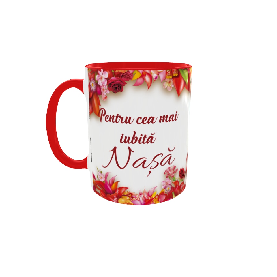 Cana gift shop personalizata cu mesaj, Pentru cea mai iubita nasa, din ...